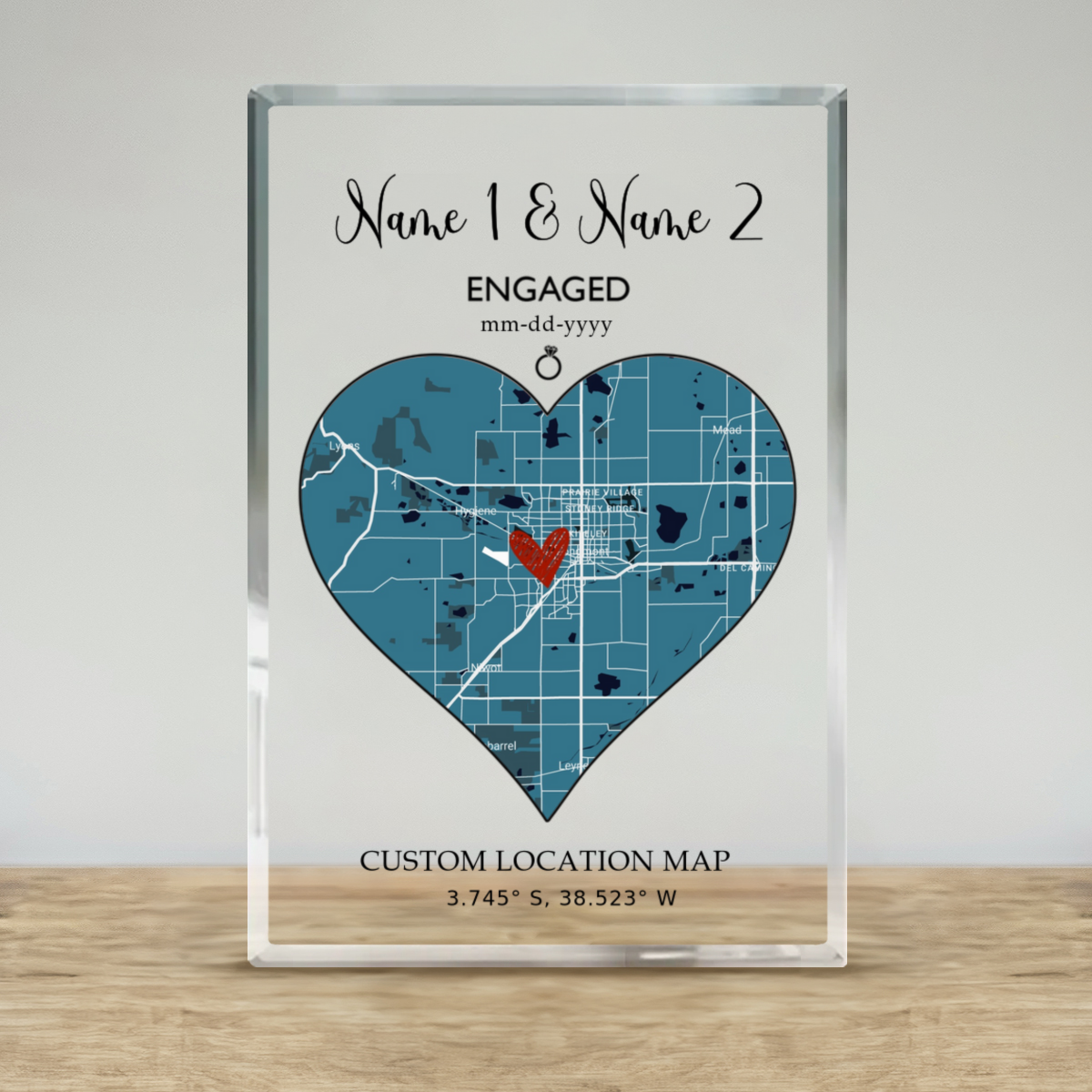 Personalized Engagement Plaque With Map, Proposal Location Gift ...