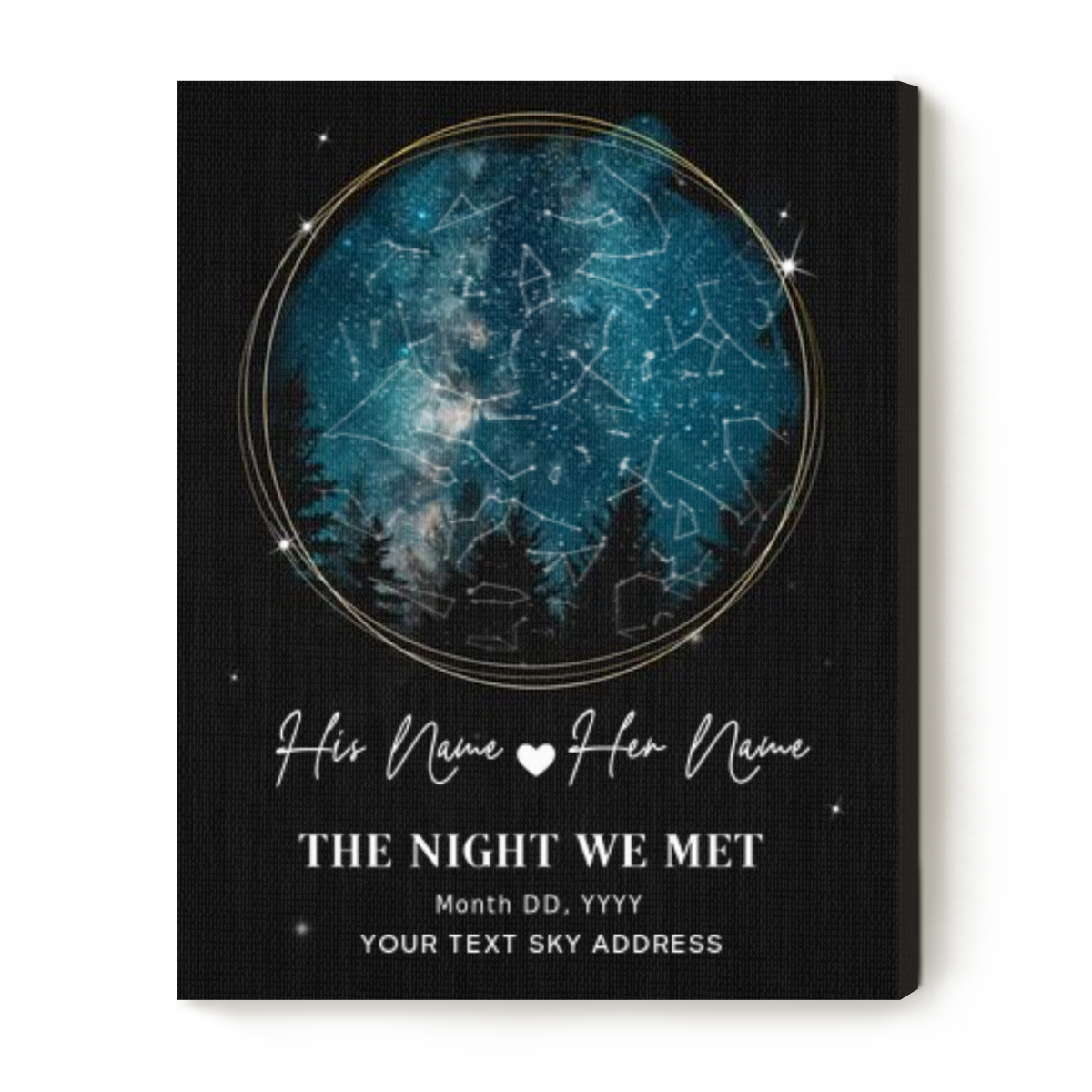 Personalized Star Map Print, Night We Met Anniversary Gift, Night Sky ...