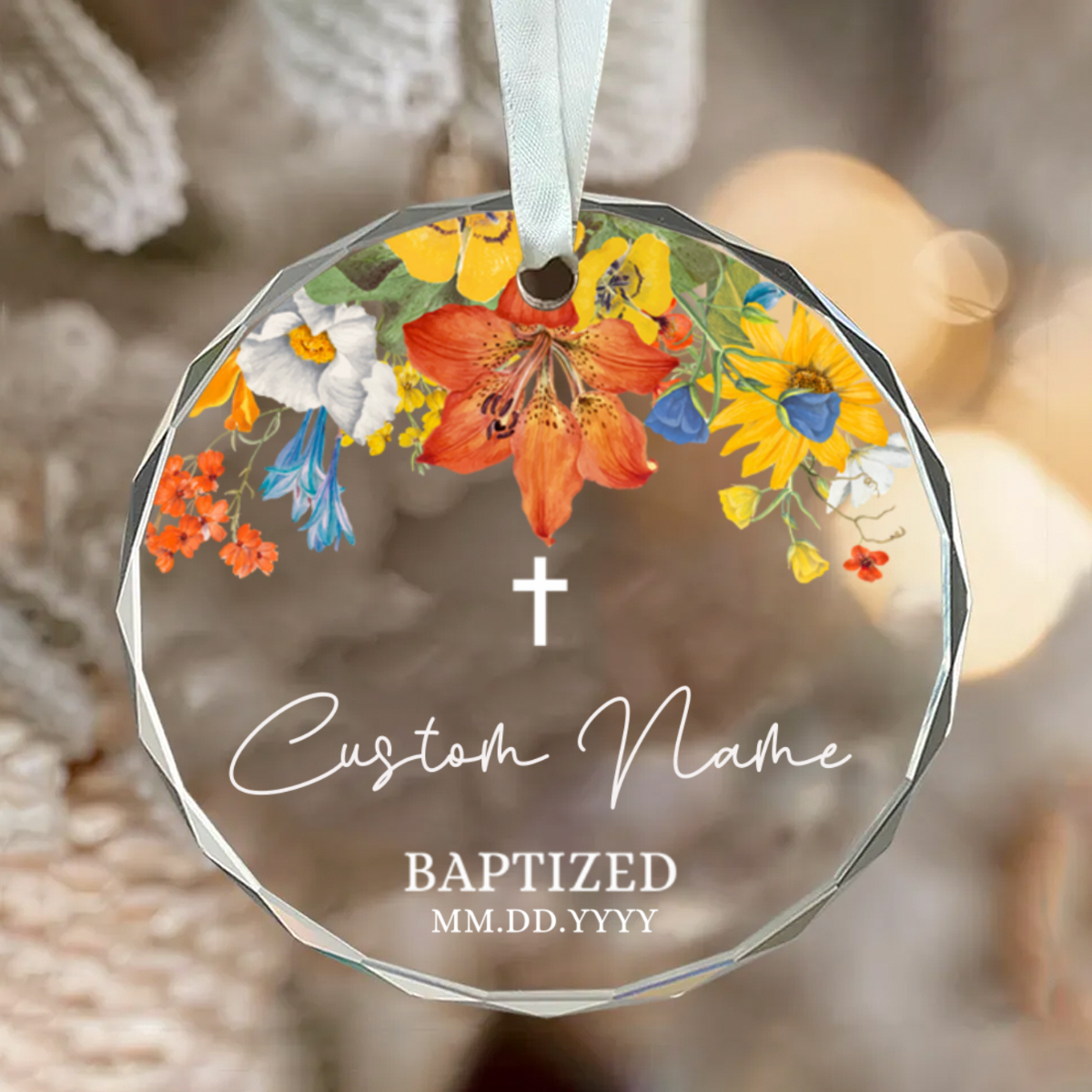 Personalized Baptism Ornament For Girls, Goddaughter Gift, Christening ...