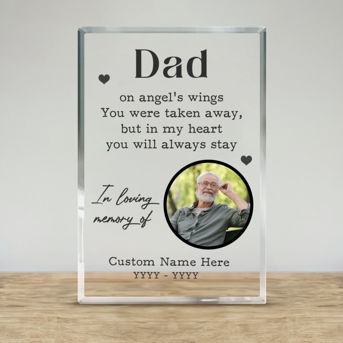 Memorial Gifts For Loss Of Father, Personalized Dad Memorial Plaque ...