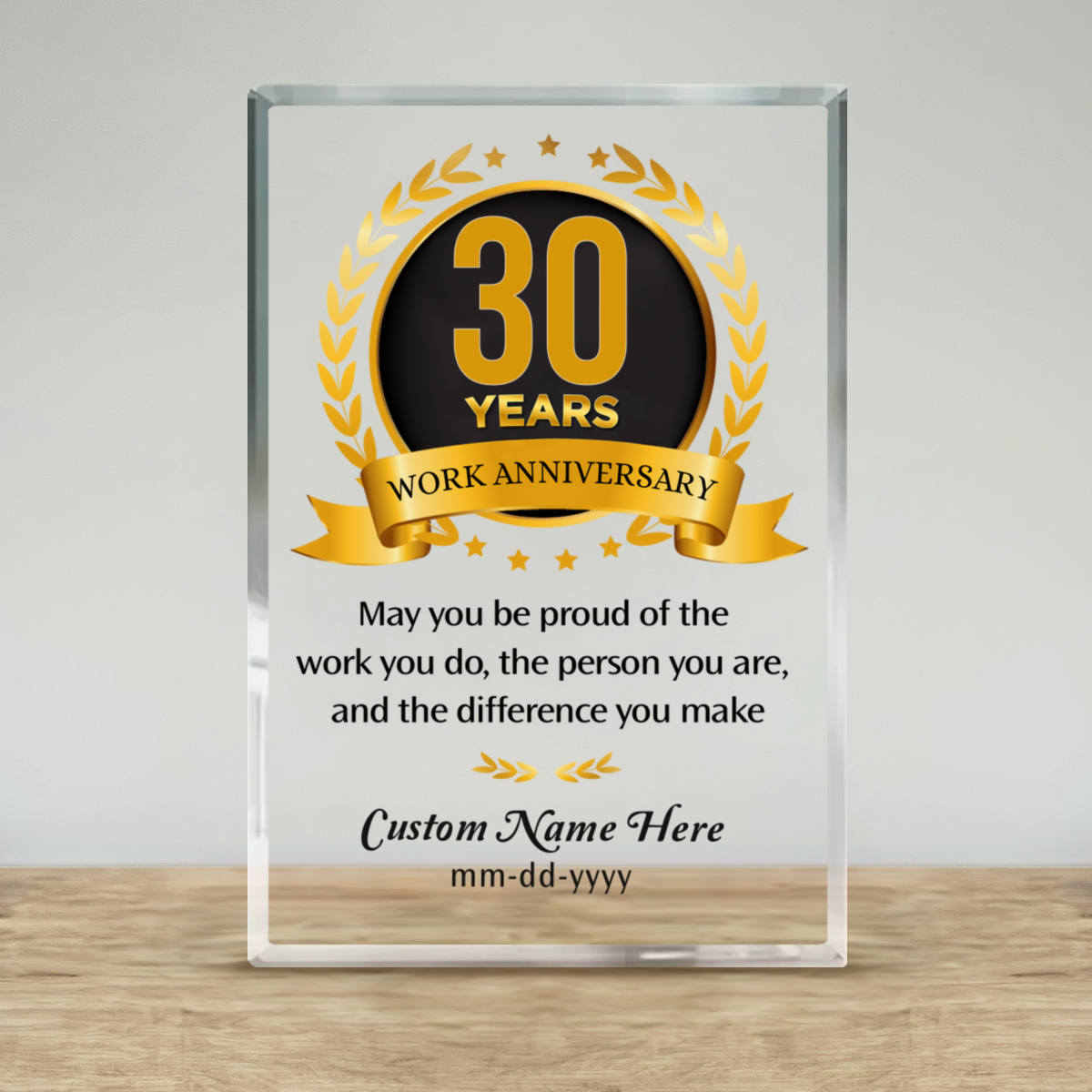Personalized Employee Recognition Plaque, Custom Work Anniversary Gift ...
