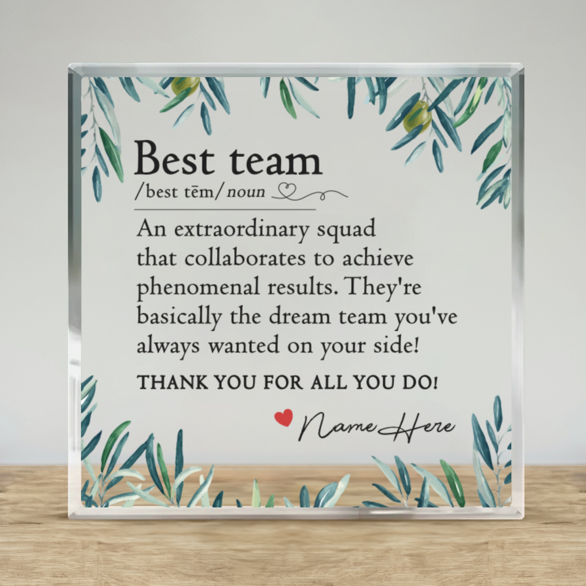Personalized Team Plaque, Best Team Definition Desk Sign, Employee ...