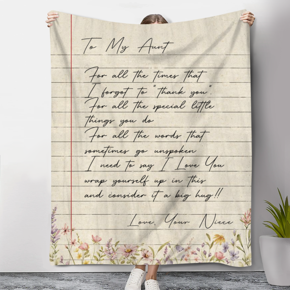 Personalized Letter To Aunt Blanket, To My Aunt Fleece Blanket, Mother ...
