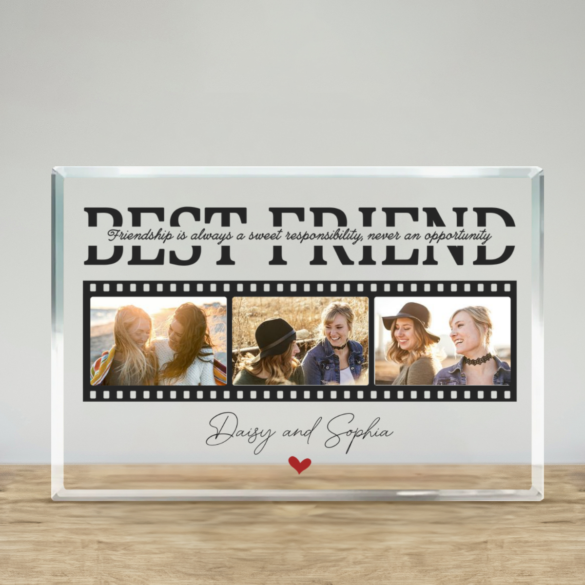 Best Friend Photo Collage Acrylic Plaque, Personalized Christmas Gift ...