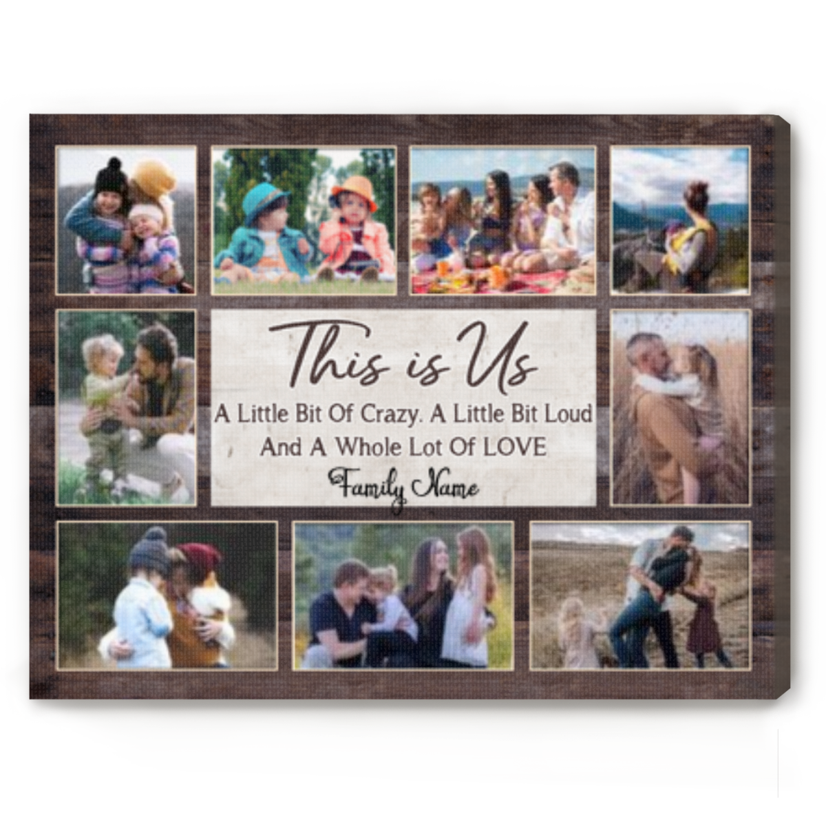 Personalized Family Memories Collage Canvas, This Is Us Family Wall Art ...