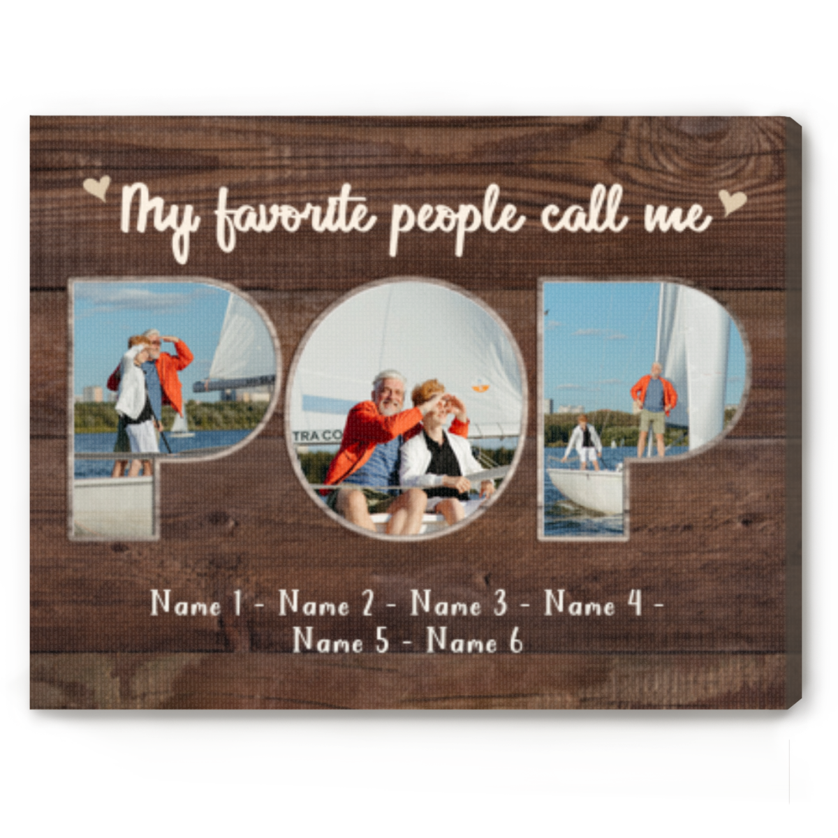 Personalized Gift For Pop, Pop Photo Collage Print, Grandpa Picture ...