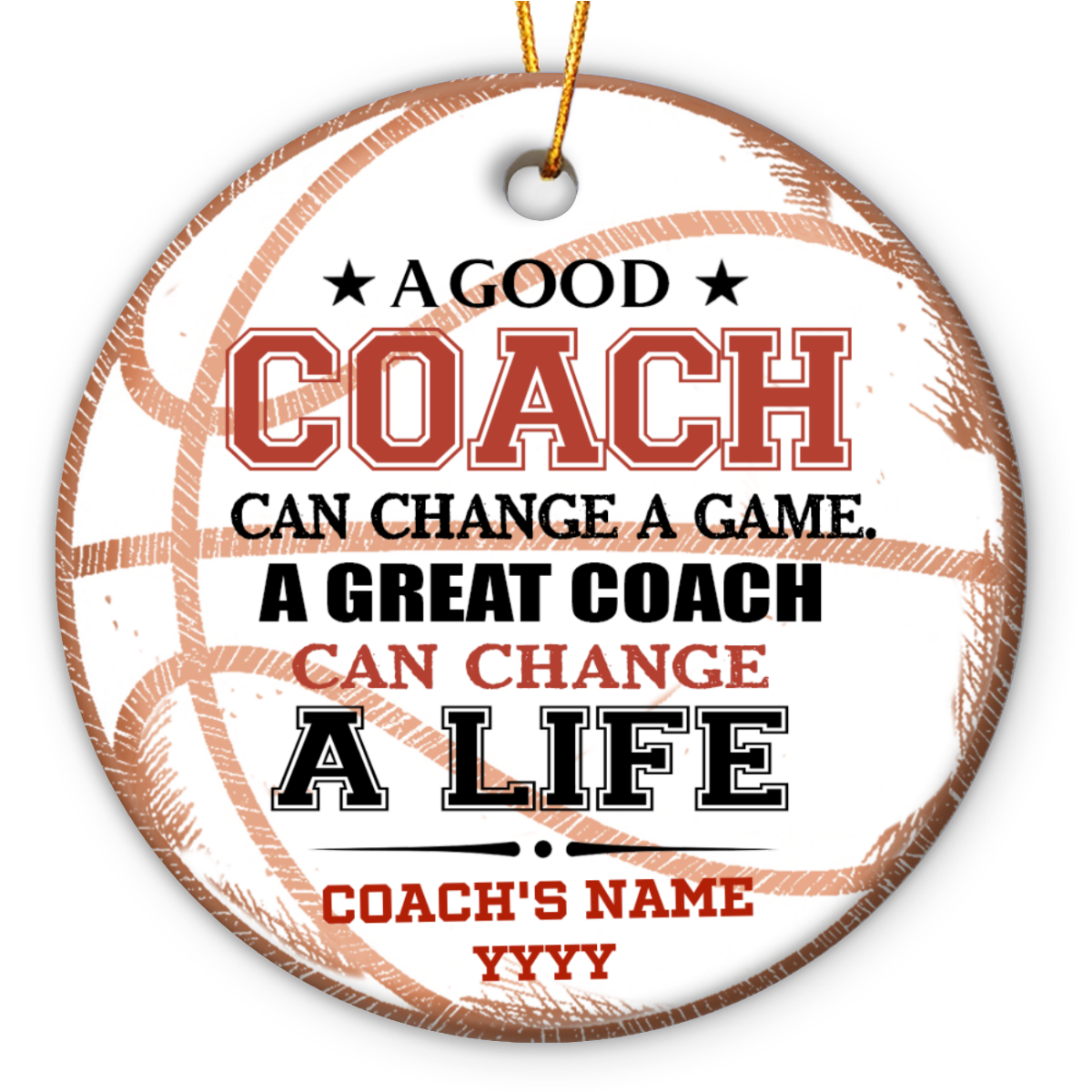 Personalized Basketball Coach Ceramic Ornament - Gift For Basketball ...