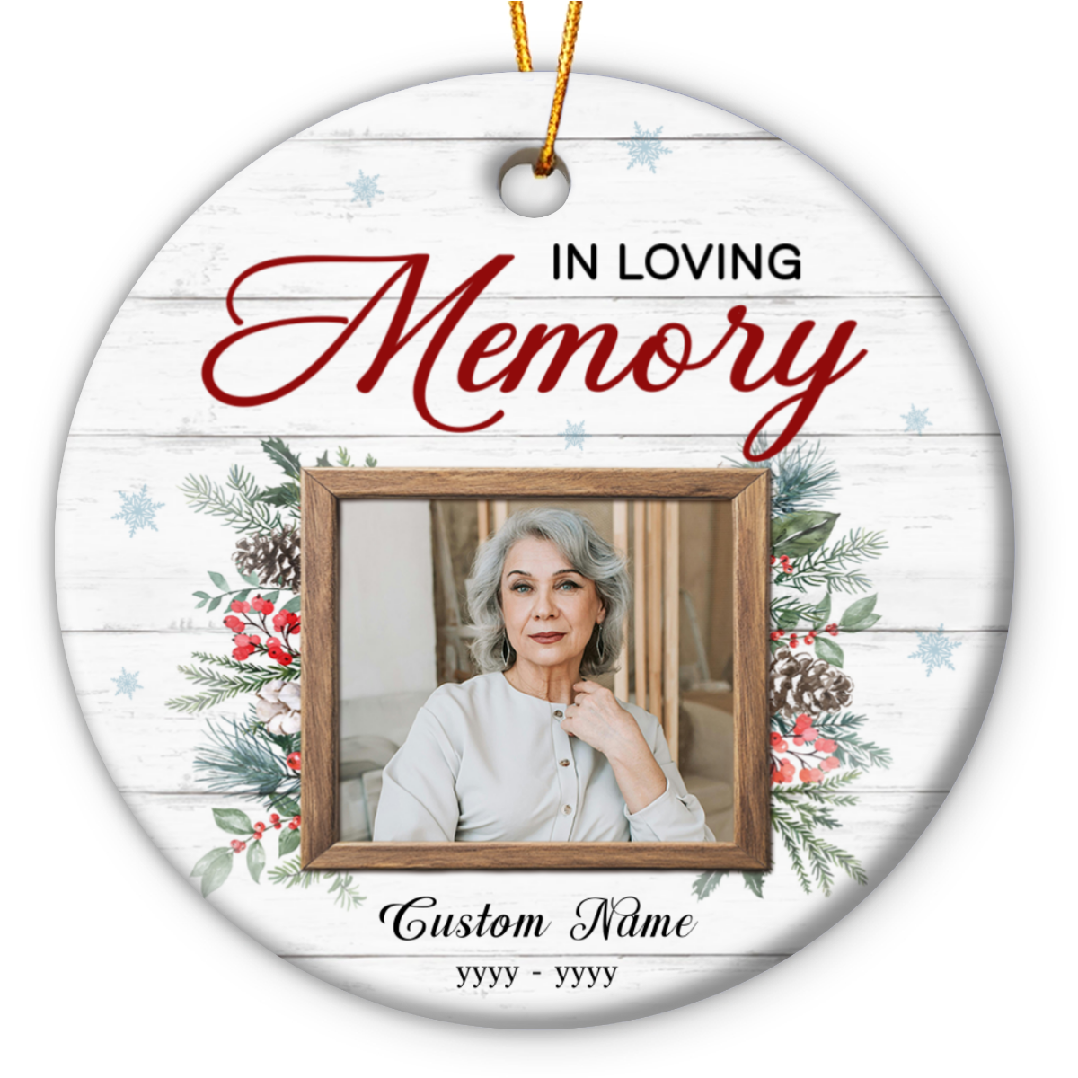 Personalized Memorial Photo Ornament - Memorial Christmas Gift, Custom ...