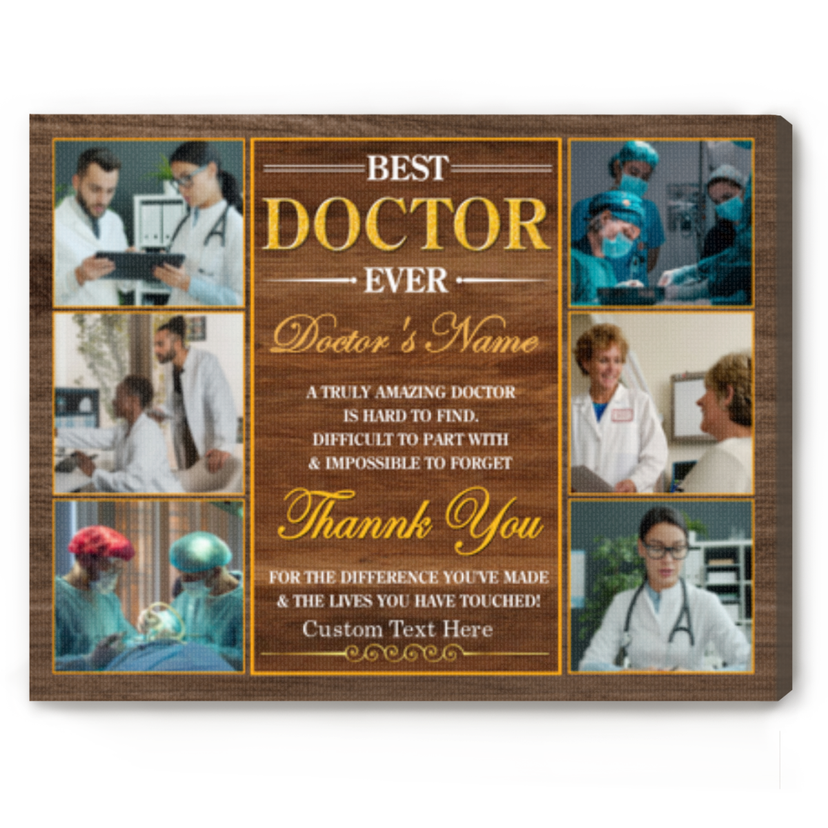 Best Doctor Ever Personalized Photo Canvas – Custom Retirement Gift For ...