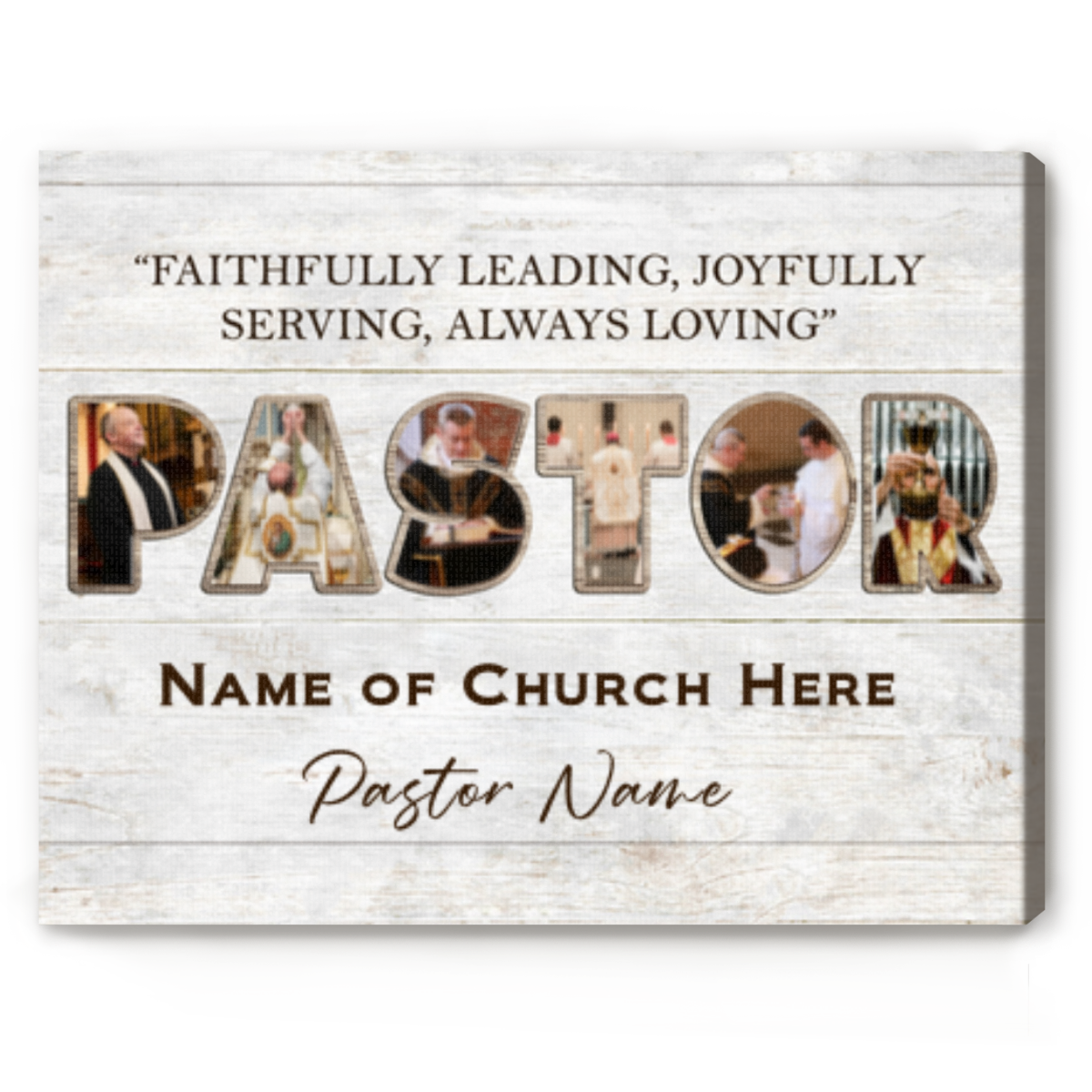 Personalized Pastor Appreciation Photo Collage Canvas – Christian Group ...