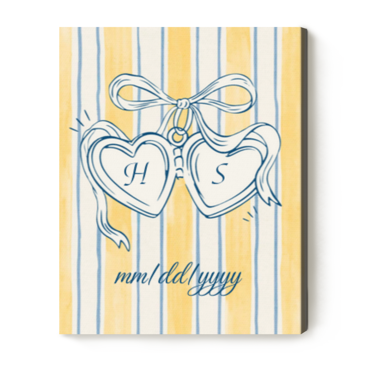 Personalized Couples Initial Canvas – Custom Couple Name & Date Wall ...