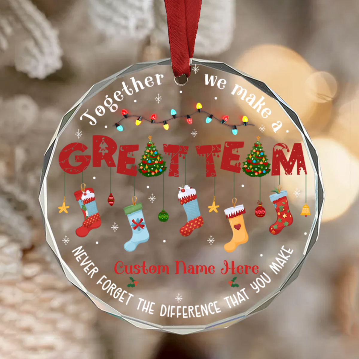 Personalized Great Team Christmas Ornament – Custom Names Holiday Gift ...