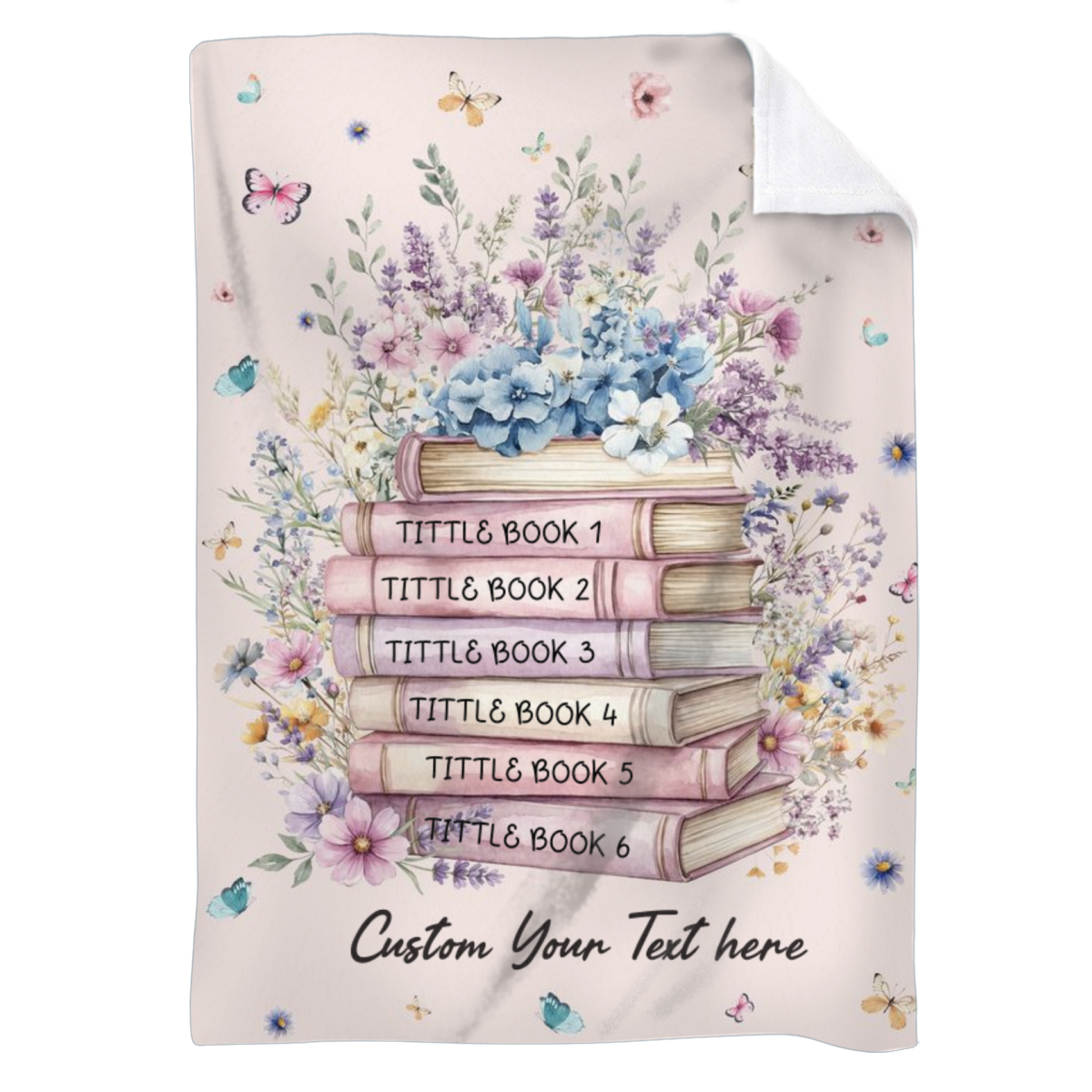 Personalized Floral Book Blanket – Custom Books & Name Library Blanket ...