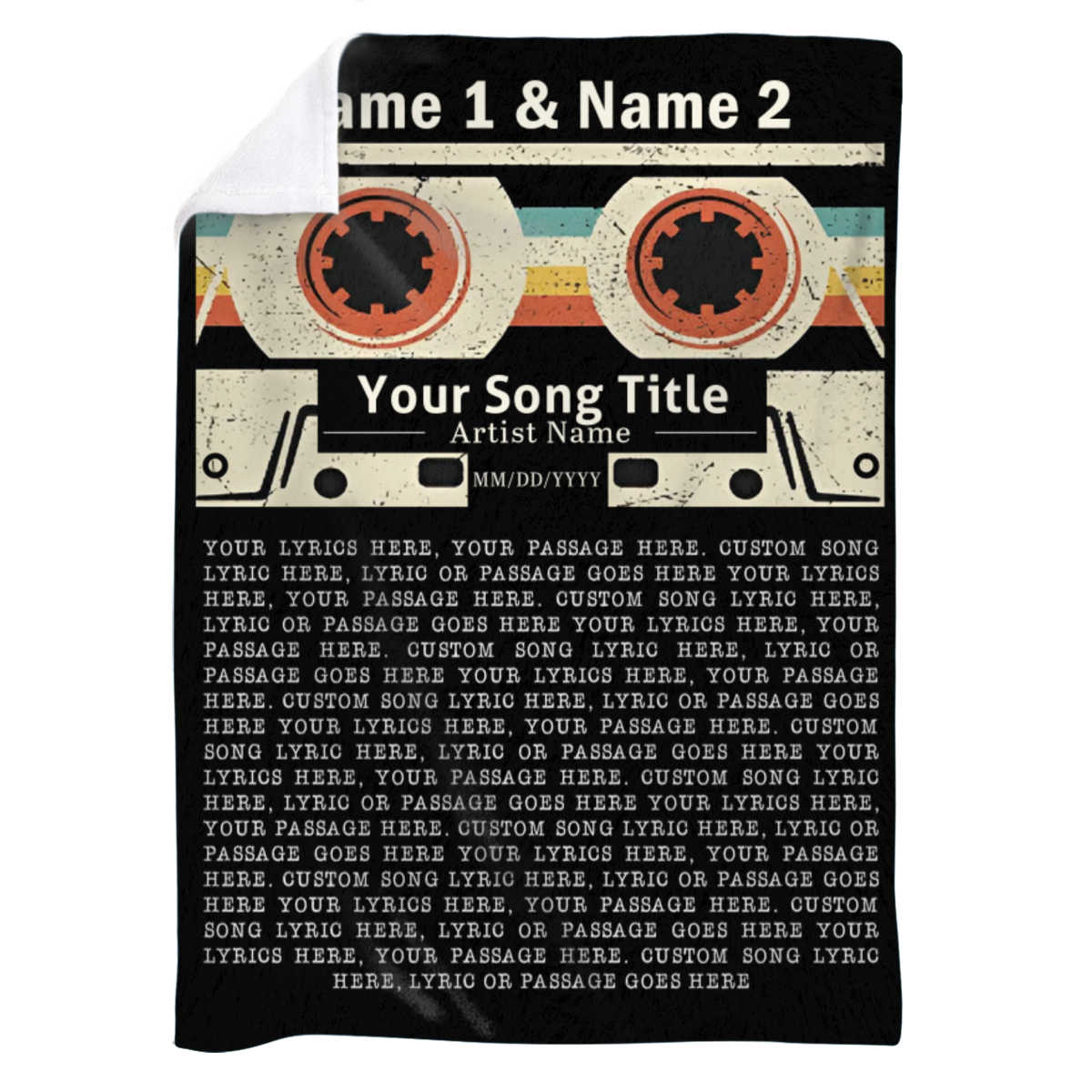 Personalized Song Lyric Blanket – Custom Cassette Tape With Names ...