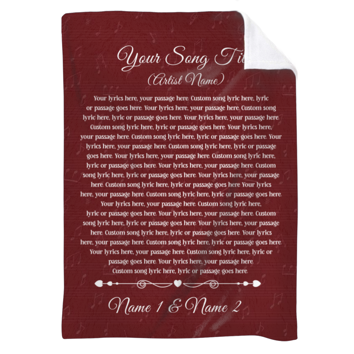 Personalized Poem Or Song Lyric Blanket – Custom Any Text Love Letter ...