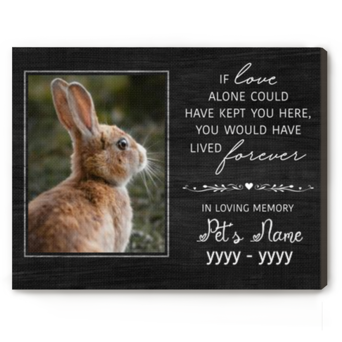 Personalized Rabbit Memorial Canvas – Custom Bunny Memorial Gift With ...