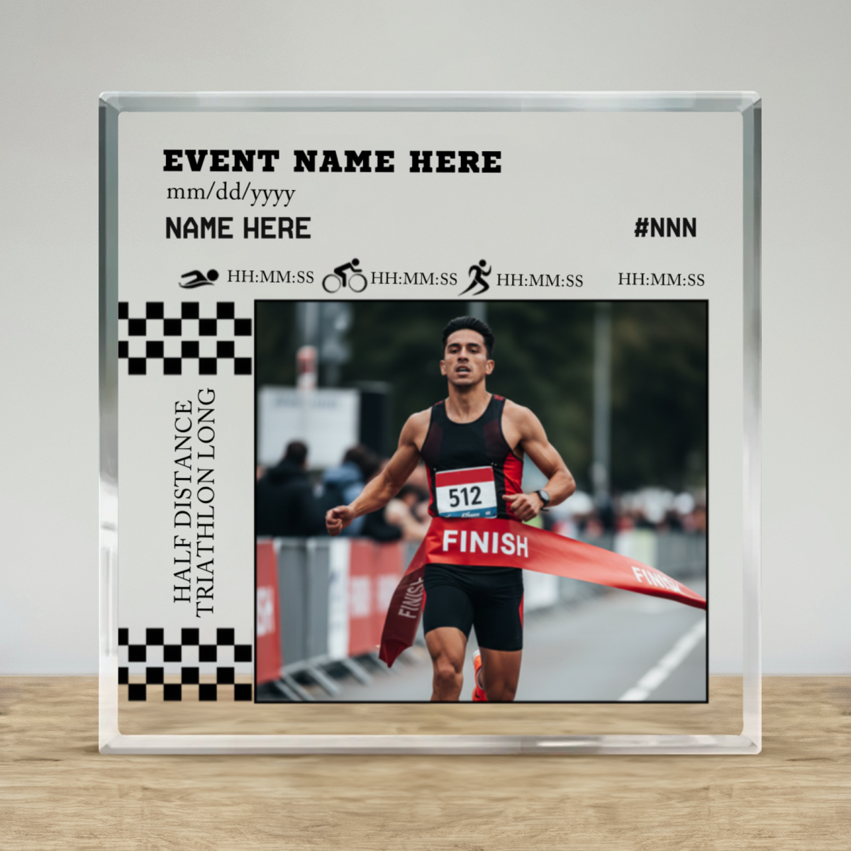 Custom Triathlon Finisher Acrylic Plaque – Personalized Finisher Photo ...