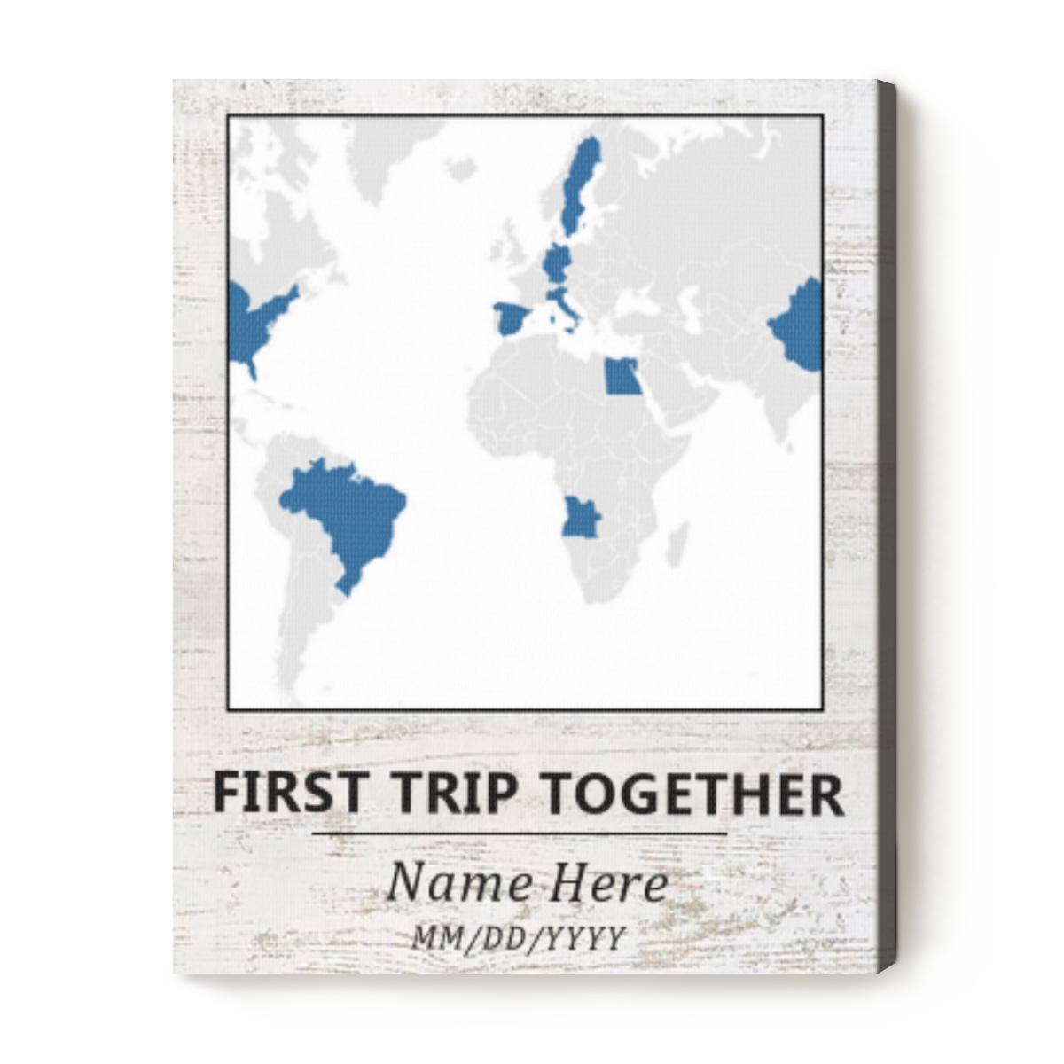 First Trip Together Map Canvas – Personalized World Travel Map With ...