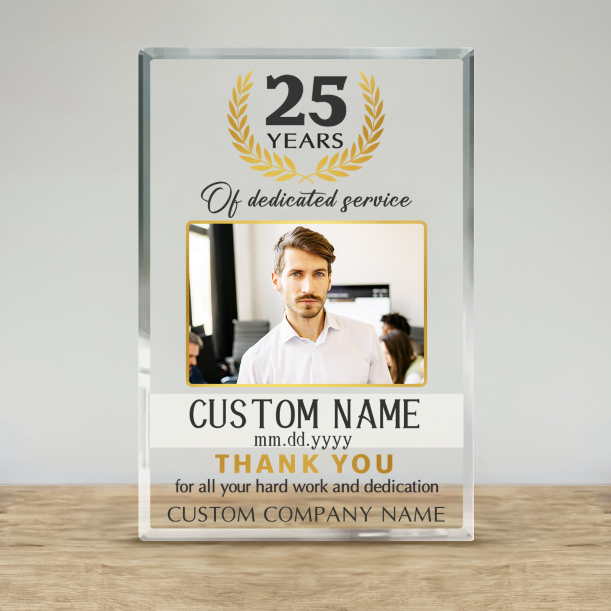 25 Years Work Anniversary Photo Plaque - Employee Appreciation Gift ...