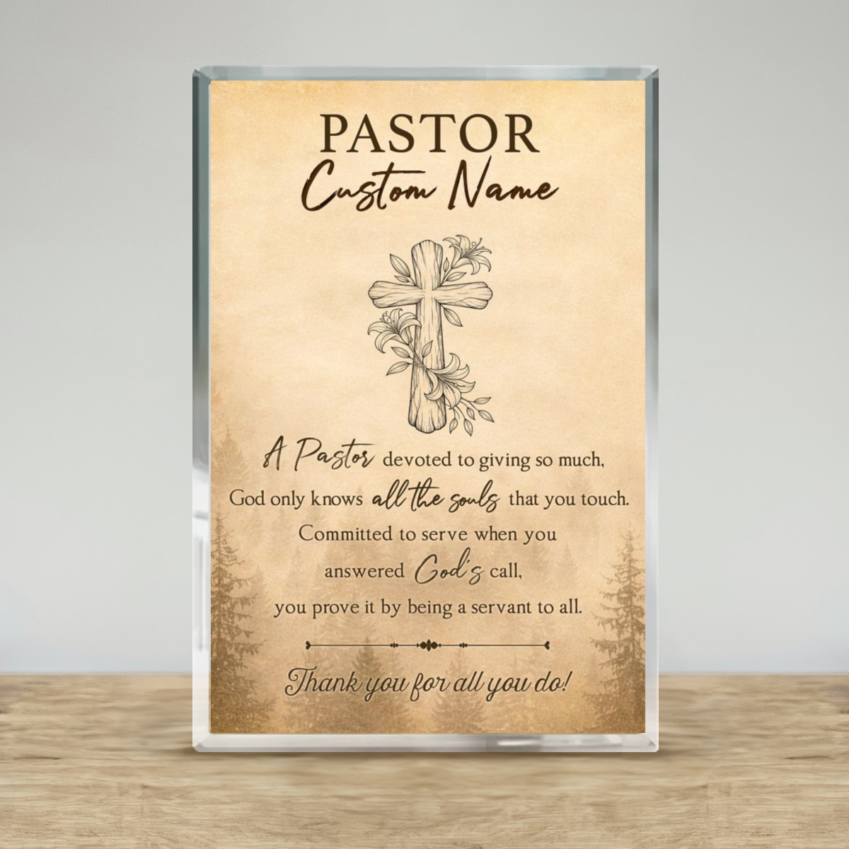Personalized Pastor Name Acrylic Plaque - Pastor Appreciation Gift ...